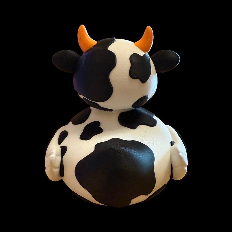 Cow Duck Black & White 3D Printed Kids Bath Toys Stress Relief Cruiuse ...