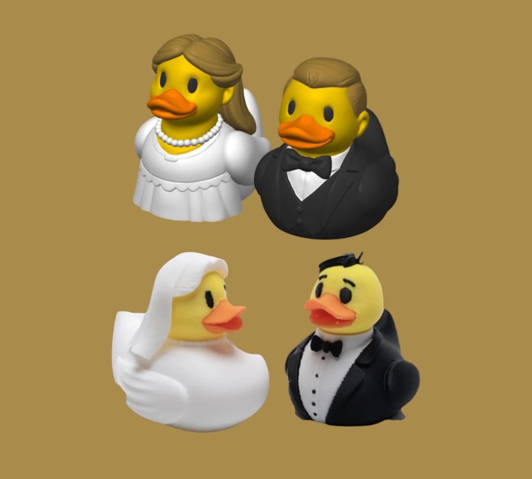 Funny Bride Groom Duck Wedding Cake Topper Ducks Present for Newlyweds ...