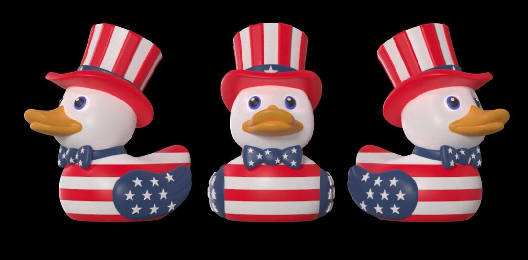 Patriotic Duck America Duck Display USA Uncle Sam Duck Stars Stripes ...
