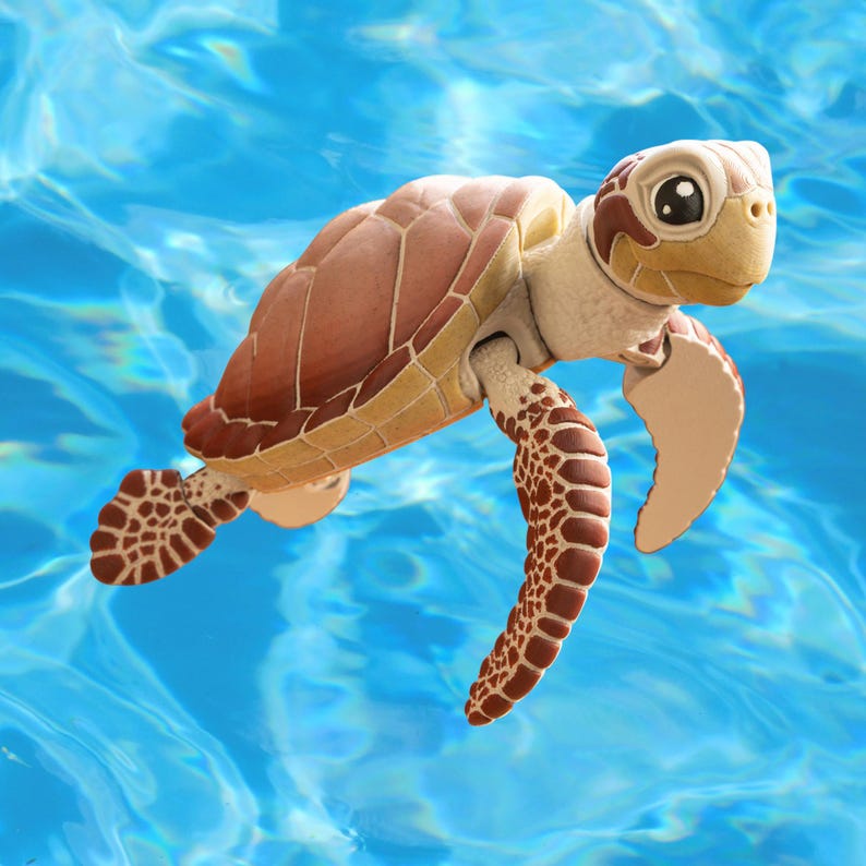 Articulated Sea Turtle Desk Ornament Marine Decoration Ocean Themed ...