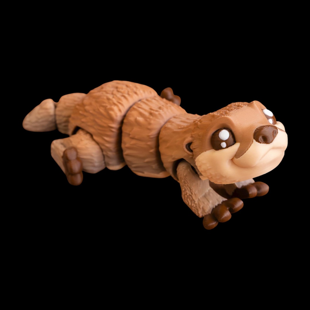 Mini Otter Figurine Desk Decoration Animal Toy Articulated Model 3d ...