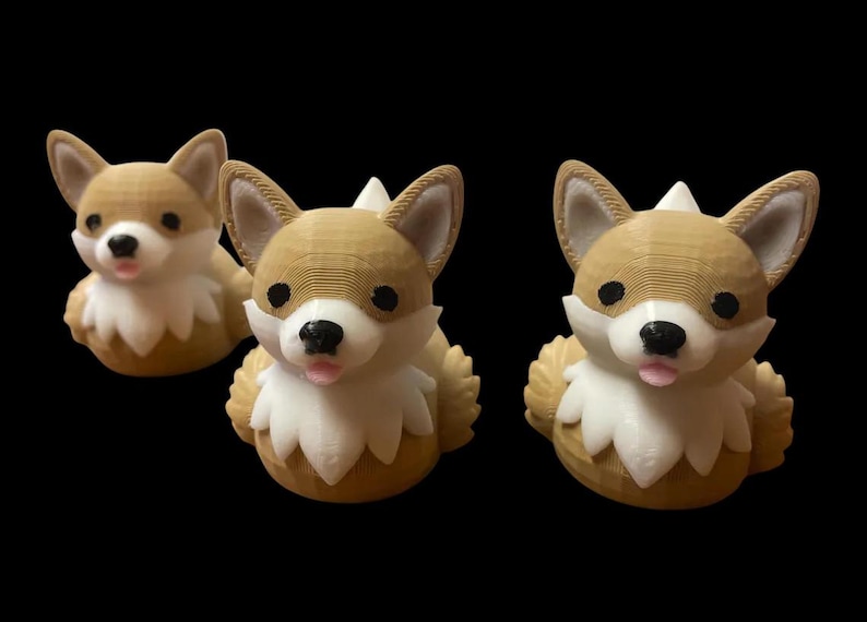 Corgi Duck Figurine Animal Hybrid Statue Decoration Desk Ornament Small ...