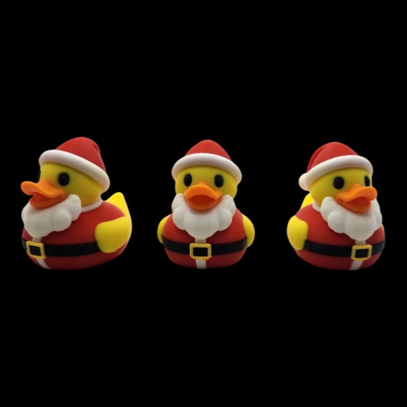 Christmas Duck Santa and Mrs Claus Holiday Decoration Collectible Toy ...