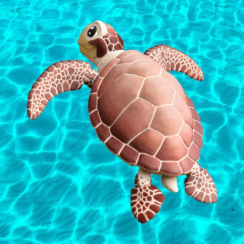 Articulated Sea Turtle Desk Ornament Marine Decoration Ocean Themed ...