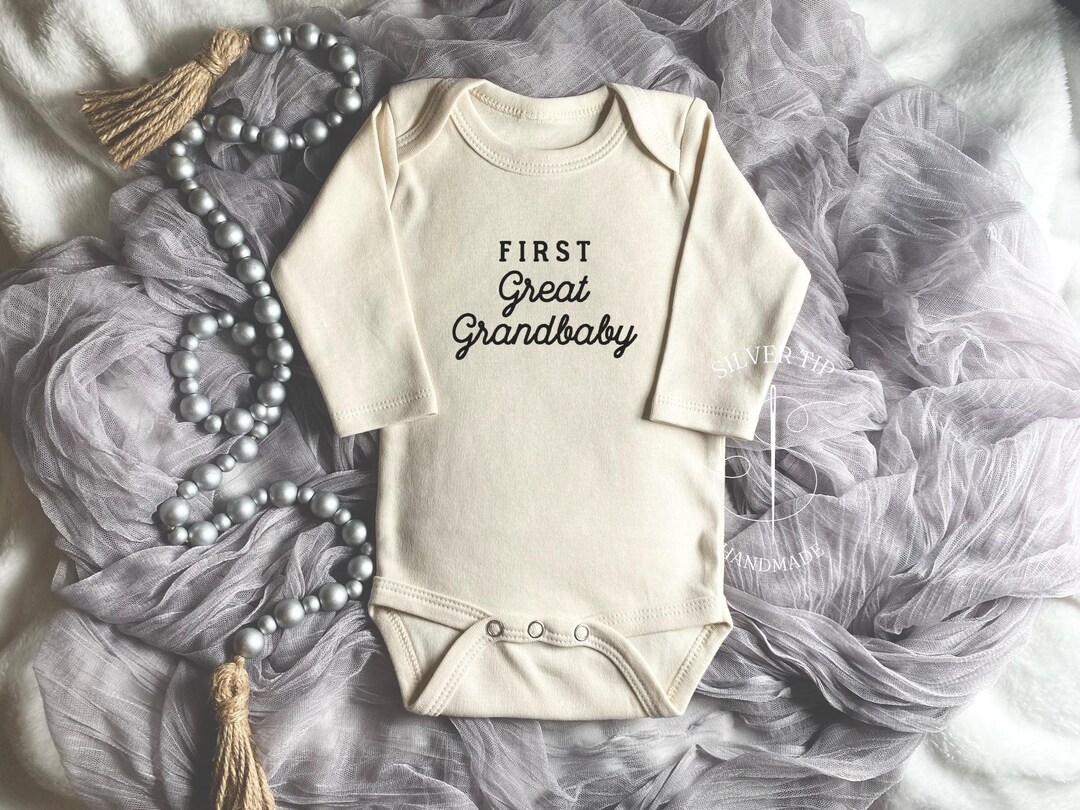 Embroidered First Great Grandbaby Bodysuit, Pregnancy Announcement to ...
