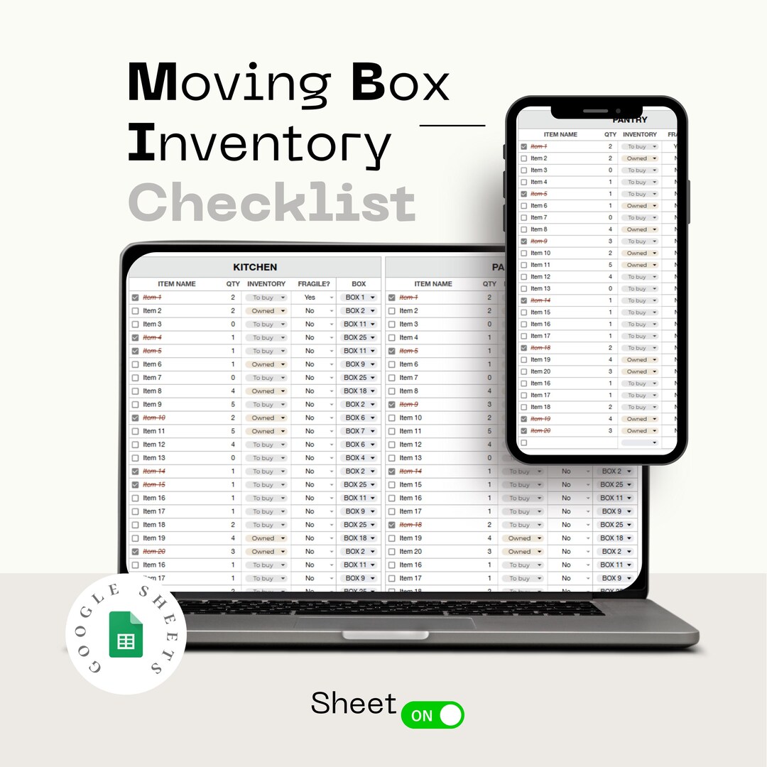 Moving Planner Spreadsheet Google Sheets Apartment Home Moving Template ...