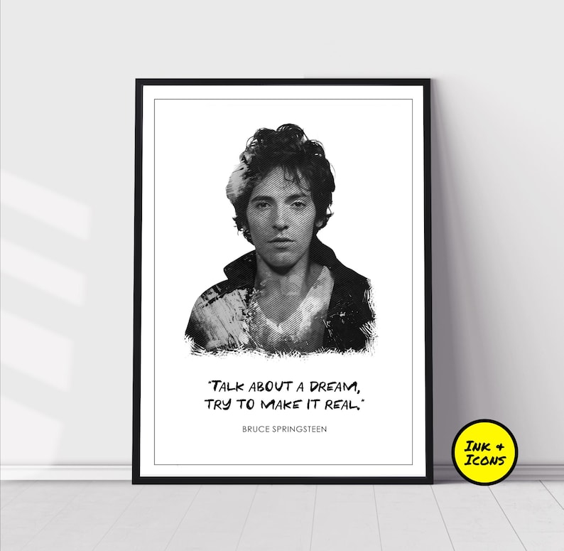 Bruce Springsteen Quote Poster | Gift Idea for Bruce Springsteen Fans ...