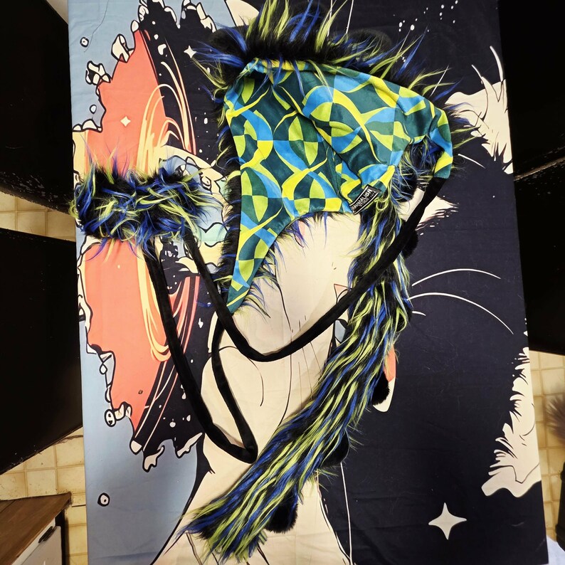 Faux Fur Spirit Dino Hoodling: Rave Festival Costume With Backpacking ...