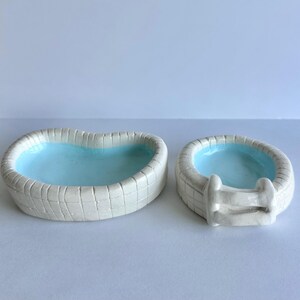 Handmade Clay Mini Brick Lined Pools With Stairs Sculpture | Ring Dish ...