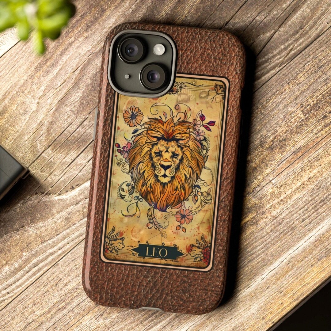 Phone Case, Tough Cases, Zodiac Tarot Card Phone Case, Leo the Lion ...