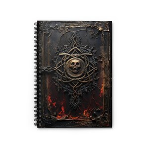 Skull Grimoire Notebook: Witchcore Book of Shadows, Ruled Line - Etsy
