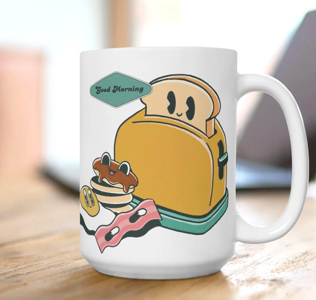 Retro Toaster Breakfast Mug: Funny Diner Coffee Mug (15oz) - Etsy