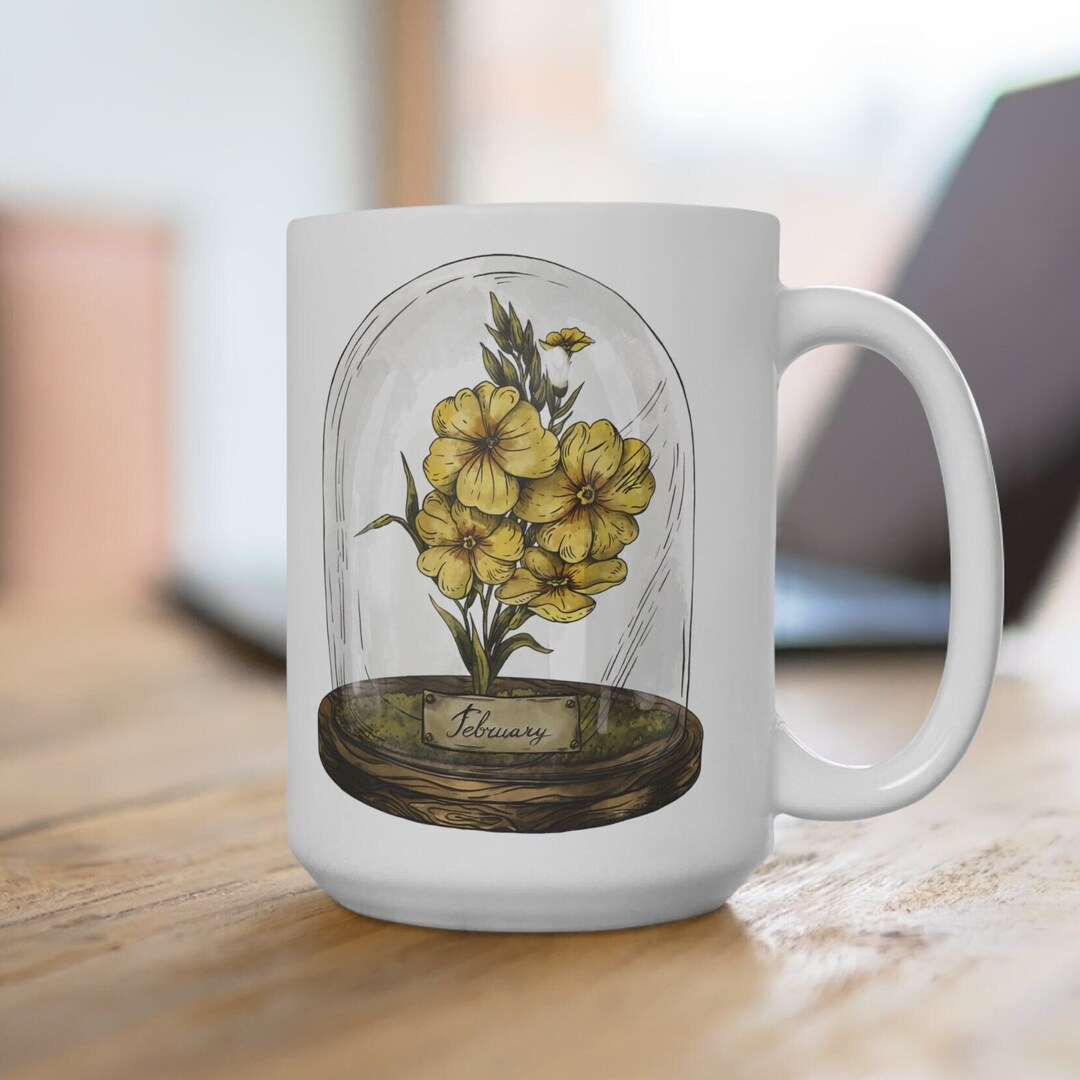 February Birth Flower Mug: Vintage Primrose Cloche, 15oz Coffee Mug - Etsy
