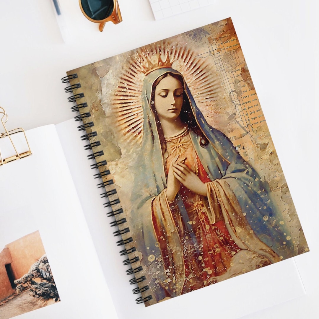 Blessed Virgin Mary Journal, Spiral Notebook Ruled Line, Catholic, Lady ...