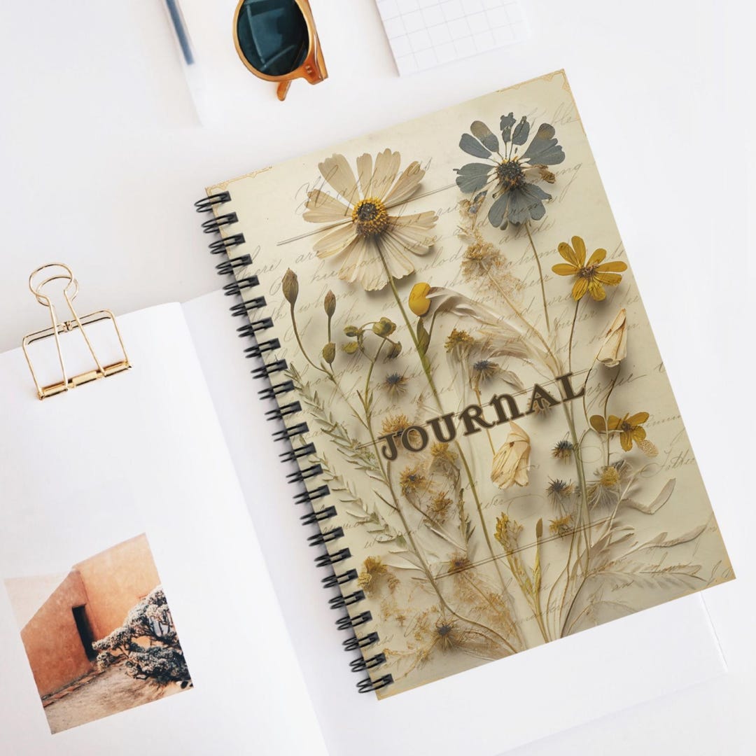 Vintage Dried Flower Journal: Inspirational Nature Notebook - Etsy