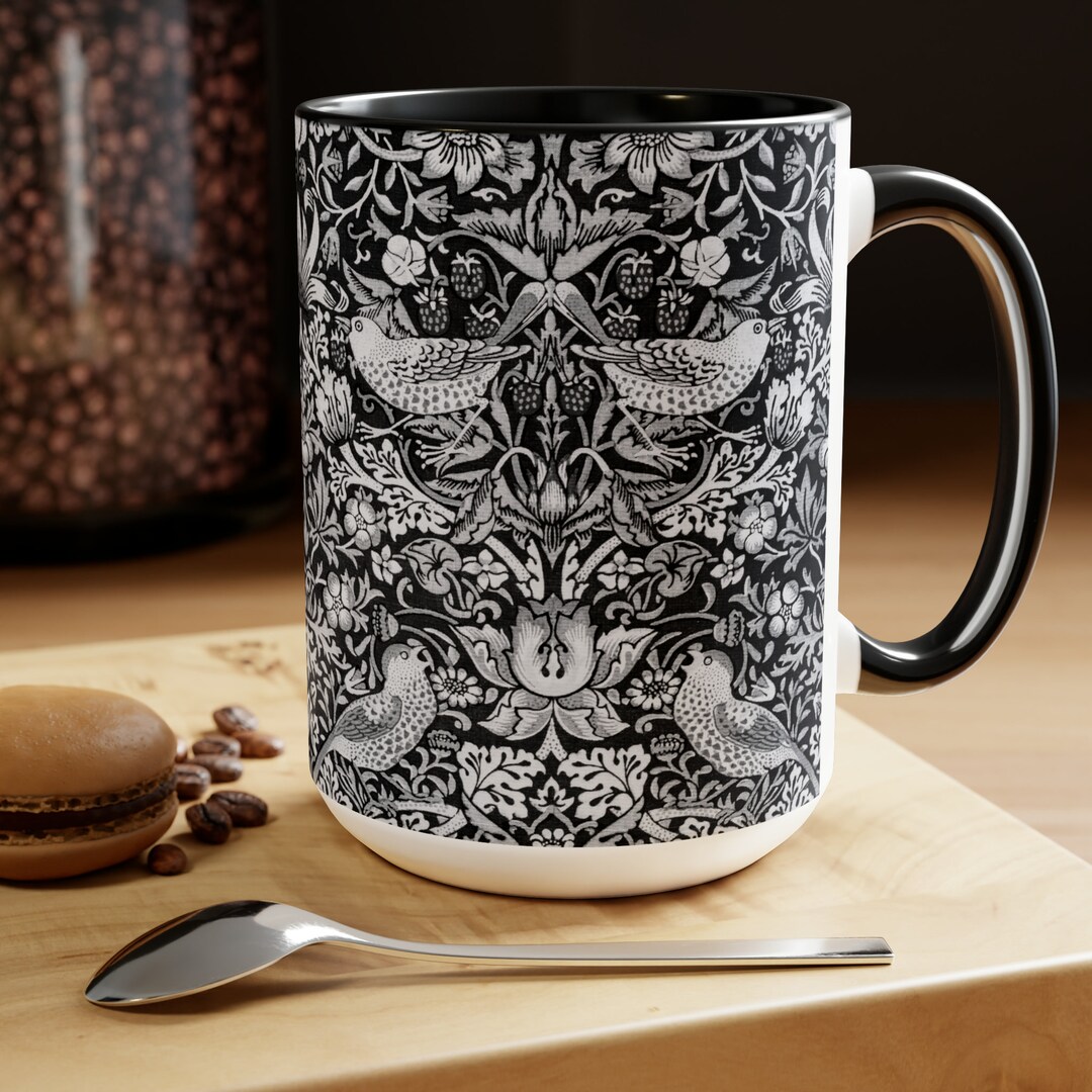 1800's Inspired, William Morris, Strawberry Thief, Large Coffee Mug ...