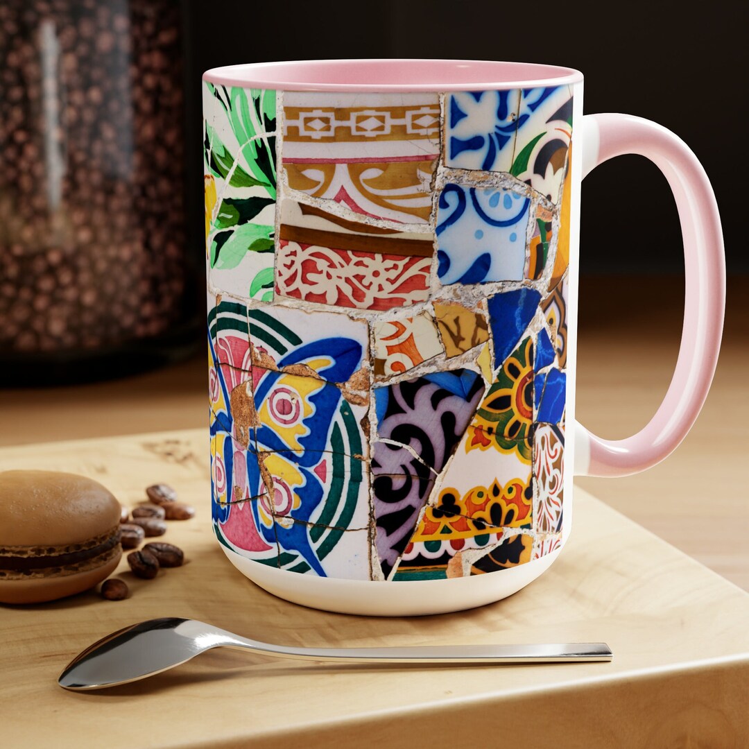 Mosaic Tile Mug Series #1, Broken Tile Image, Large Coffee Cup ...