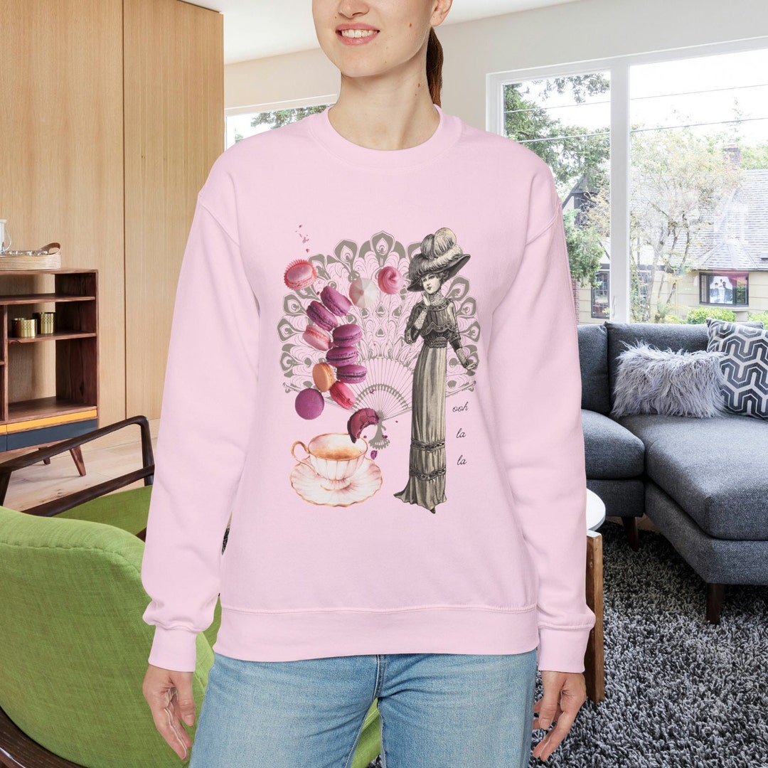 Macaron Sweatshirt, Tea and Macaron Pullover, Vintage Design Style ...