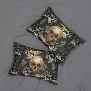 Witch Core Decorative Lumbar Pillow, Spun Polyester Lumbar Pillow Skull ...
