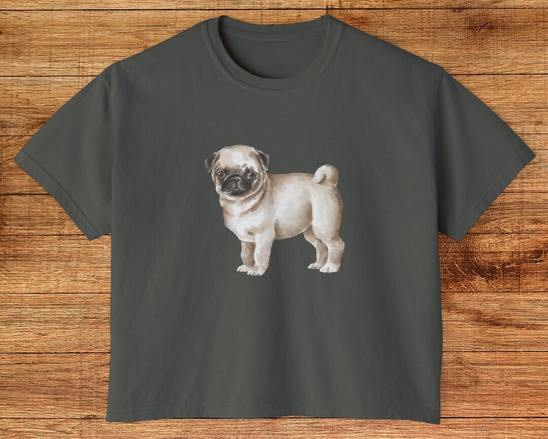 Cute Pug Pup T Shirt, Women's Boxy Tee, - Etsy