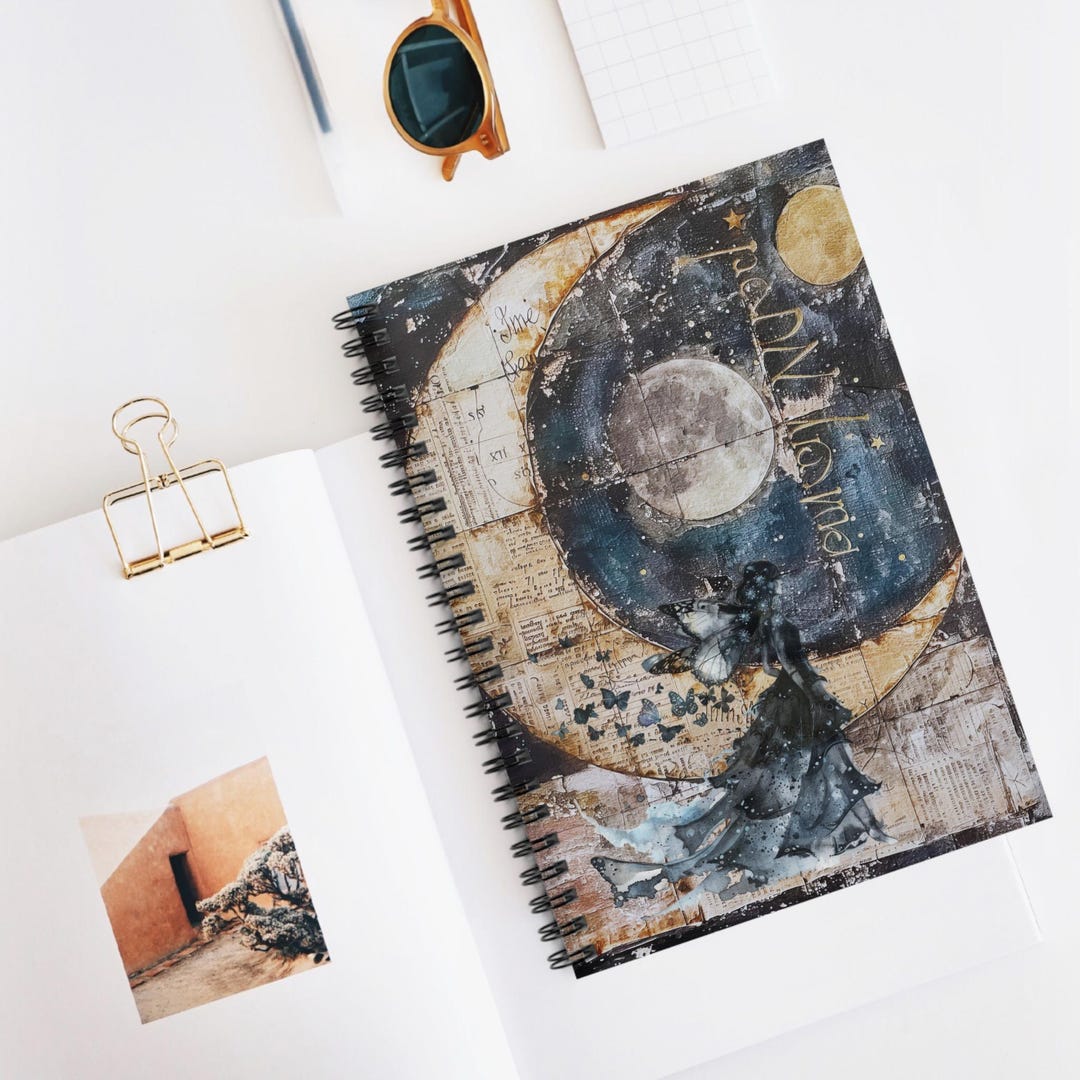 Moon Fairy Spiral Notebook: Celestial Mixed Media Journal - Etsy