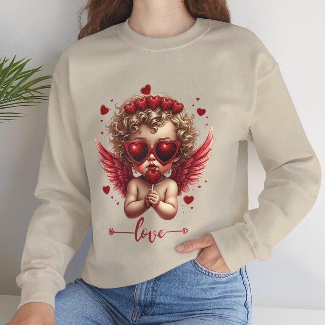Cupid Love Vintage Sweatshirt, Valentine's Day Gift, Unisex Jumper ...