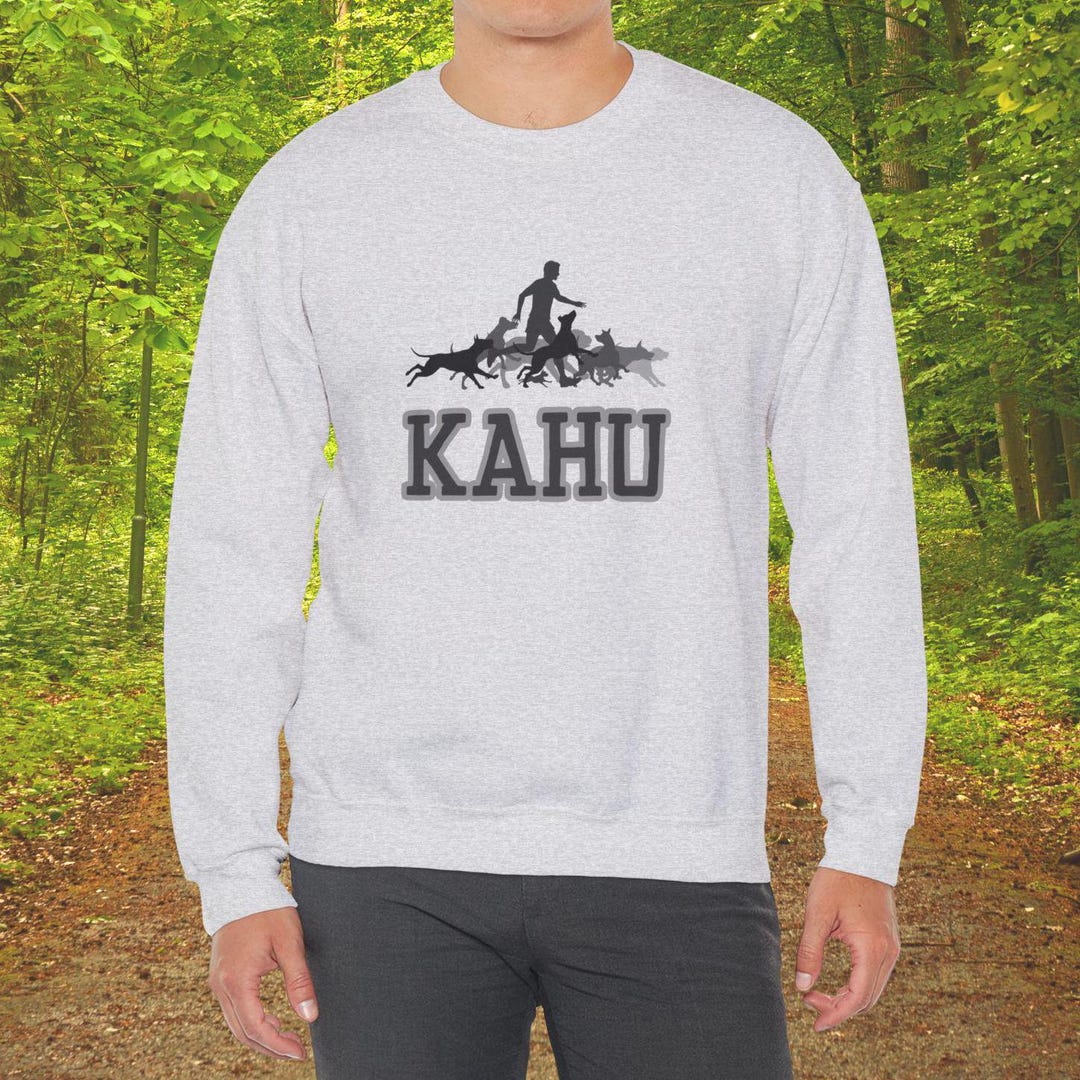 Man Running With Dogs 'kahu' Unisex Sweatshirt Cozy Crewneck, Hawaiian ...