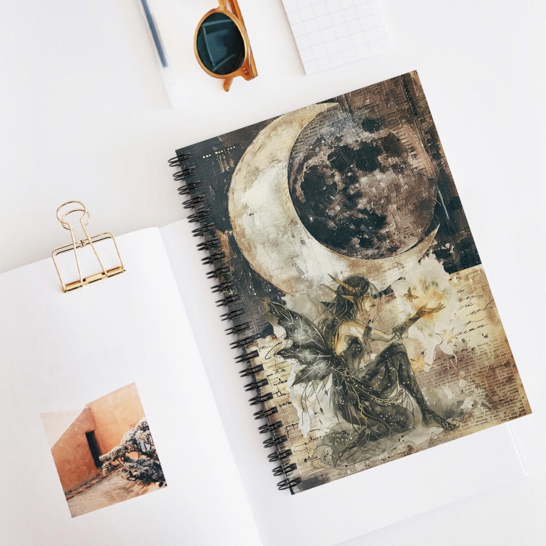 Moon Fairy Spiral Notebook: Whimsical Grunge Journal - Etsy