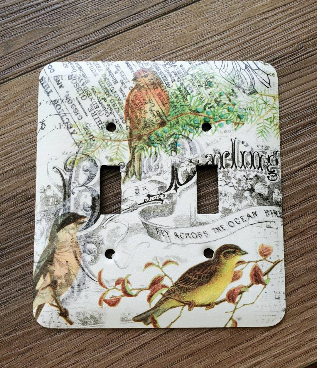 Darling Birds, Switch Plate, Light Switch Cover, Decoupage, Birds ...