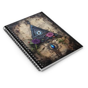 Book of Shadows Notebook, Mystic Eye Grimoire, Spiral Notebook, Ruled ...