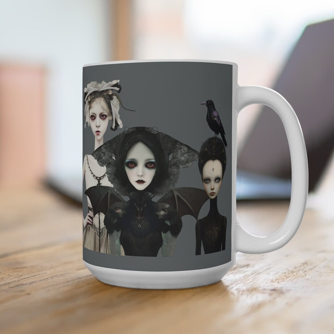 Gothic Undead Girls Coffee Mug - Dark Academia Whimsigoth Style 15oz - Etsy