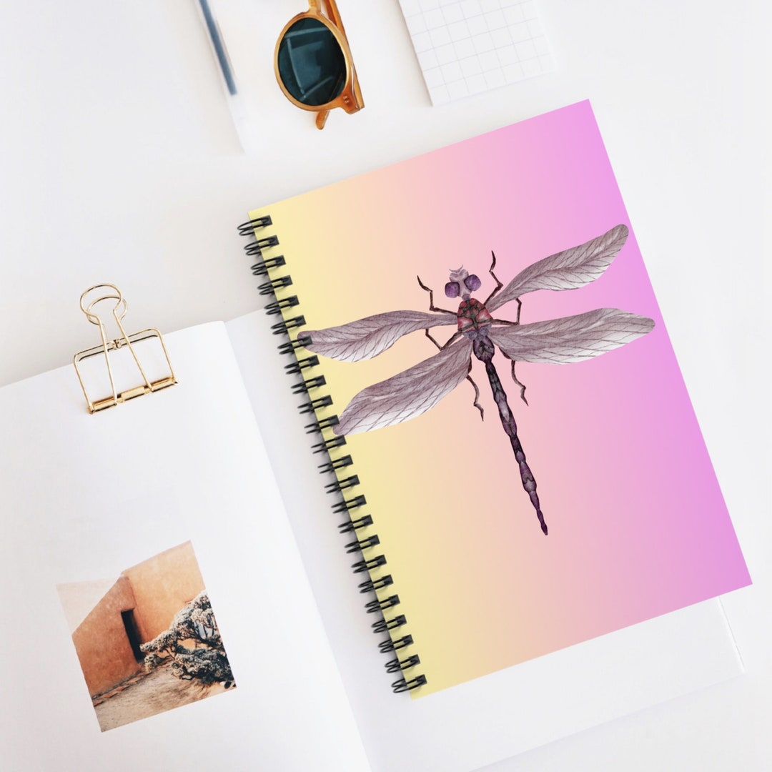 Pastel Dragonfly Notebook, Spiral Notebook - Ruled Line, Loves ...
