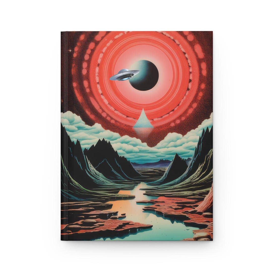 Hardcover Journal, Matte Finish, Retro 60's Trippy Otherworldly ...