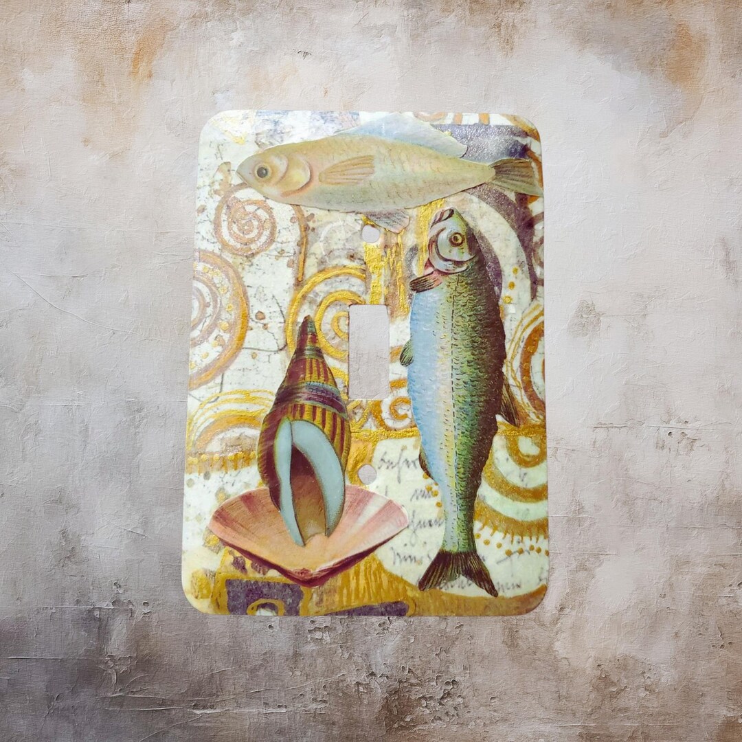 One Fish Two Fish, Light Switch Cover, Decoupage, Ocean Theme, Fish ...