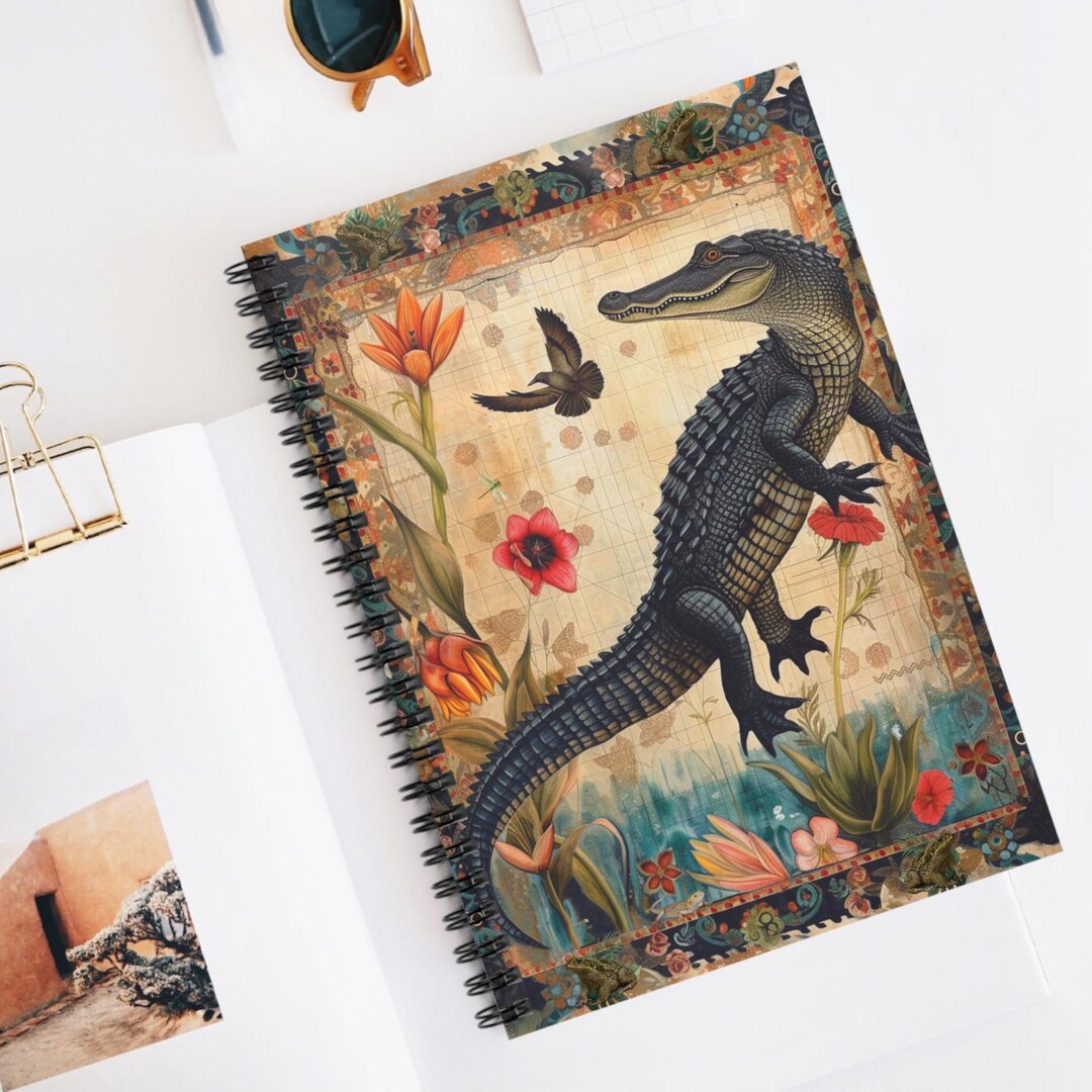 Tropical Alligator Spiral Notebook: Jungle Boho Writer's Journal - Etsy