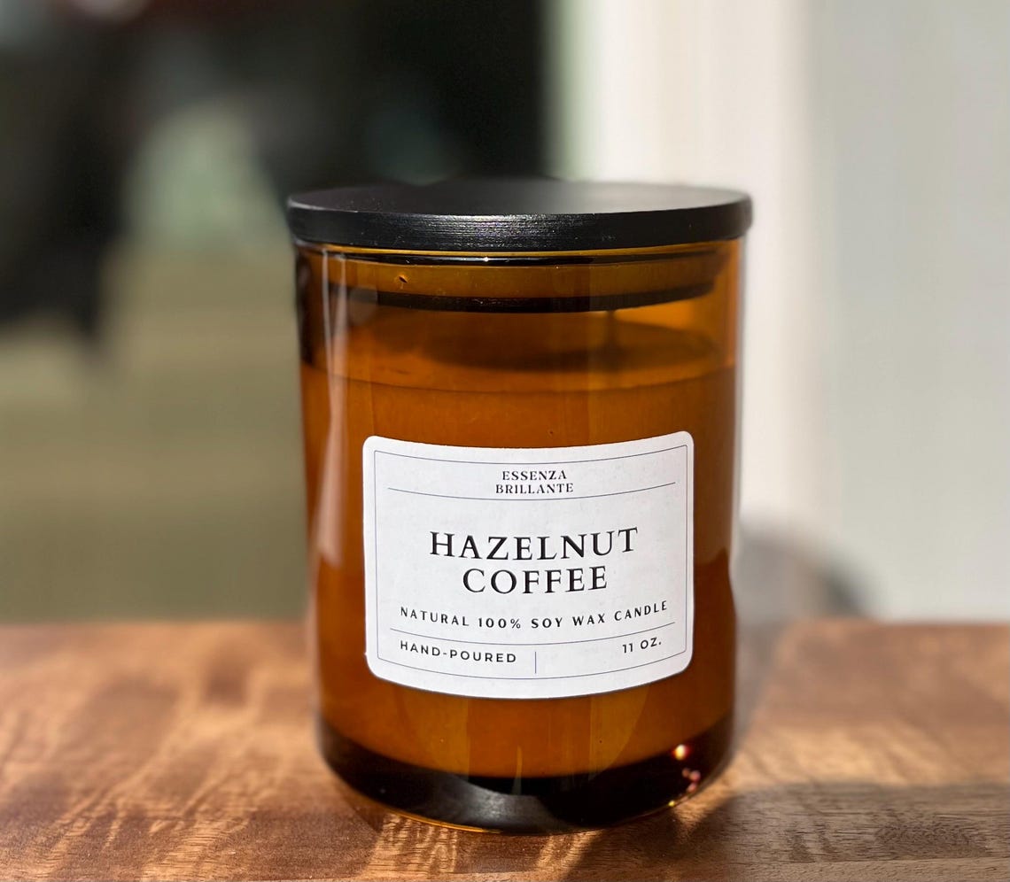 11 Oz Hazelnut Coffee 100% Soy Candle - Etsy