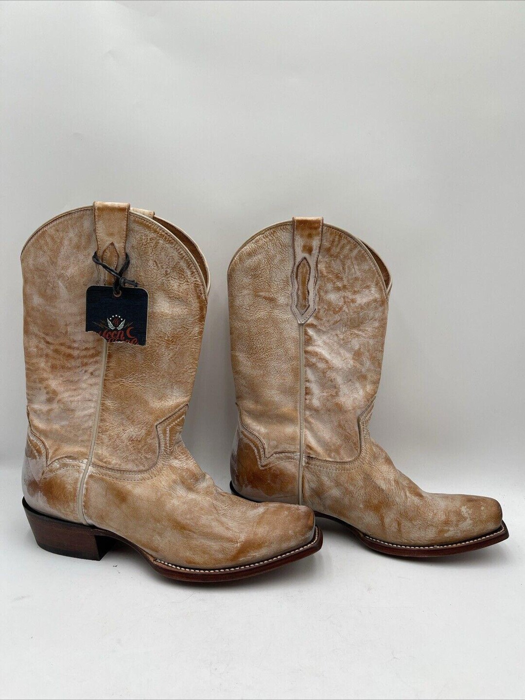 Moonshine Spirit Men's Redford Western Boots Square Toe Tan Size 10D - Etsy