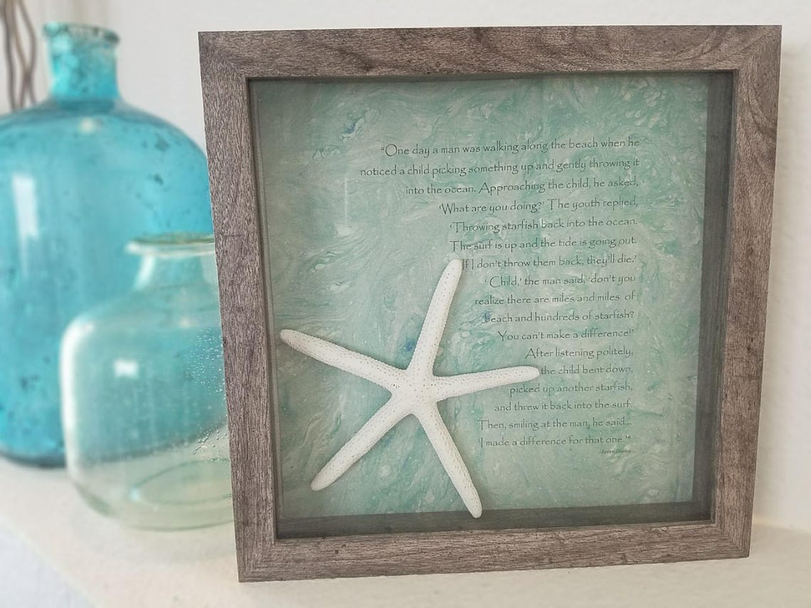 Great for Teacher Appreciation Gifts 9x9 Starfish Poem Shadow - Etsy