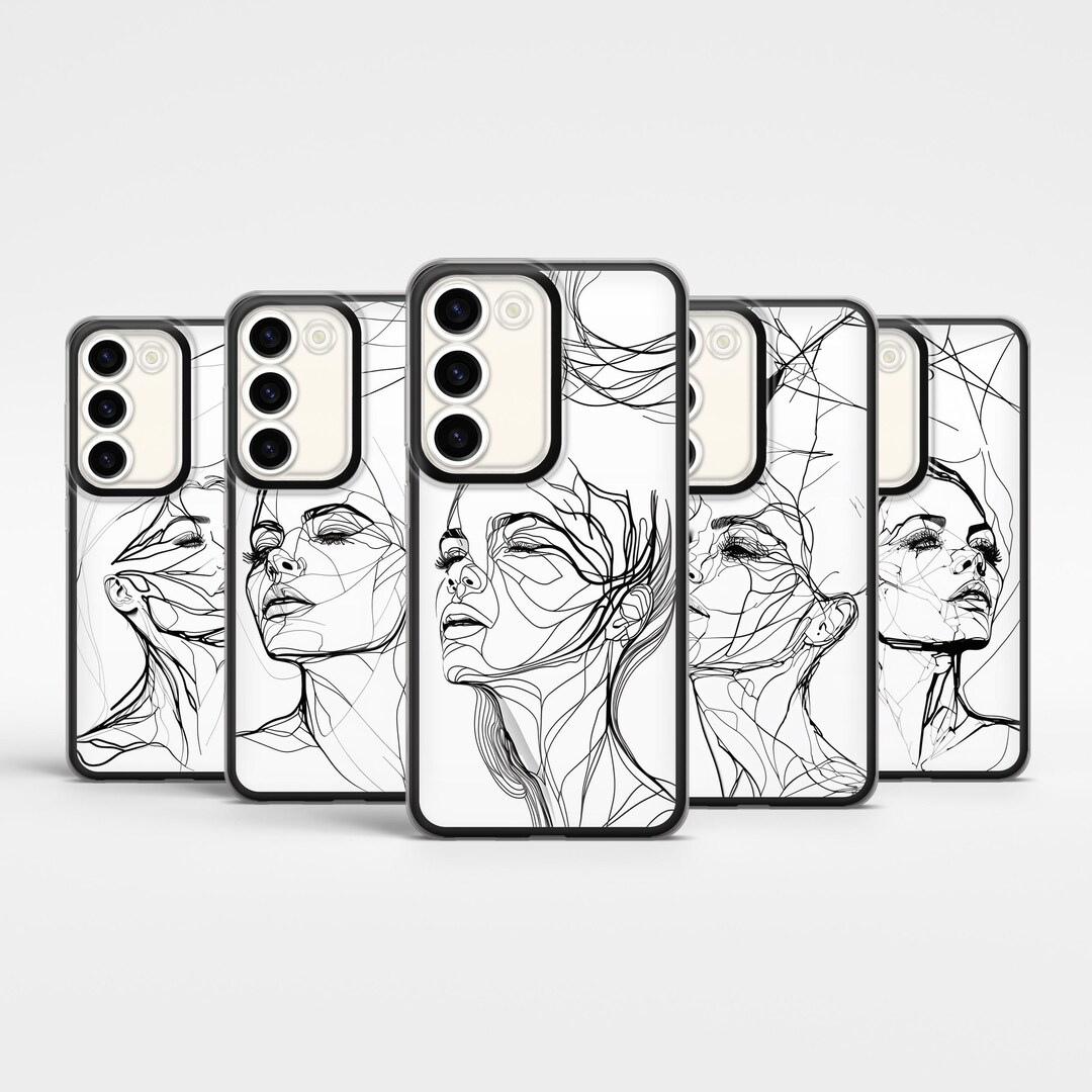 Line Art Phone Case Aesthetic Elegant Woman Cover for Samsung S25ultra ...