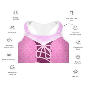 Tangled Rapunzel Running Sports Bra, Rapunzel Sports Bra Costume ...
