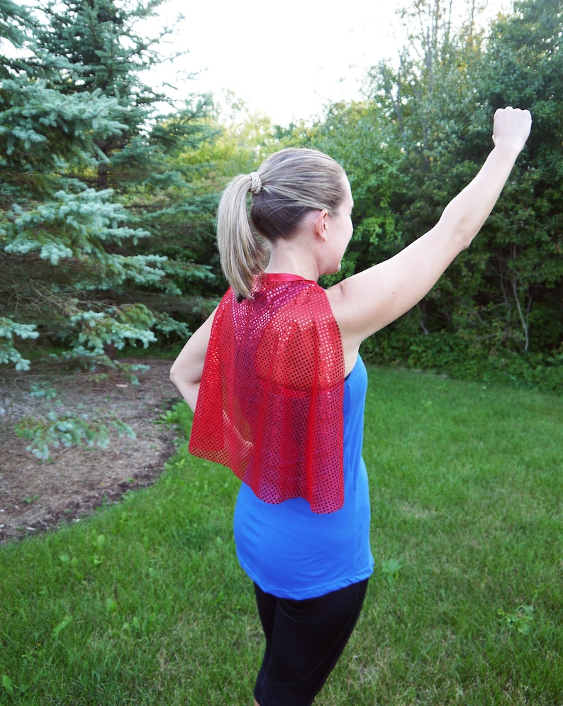 Red Sparkle Cape Running Cape Running Costume Red Cape Run | Etsy