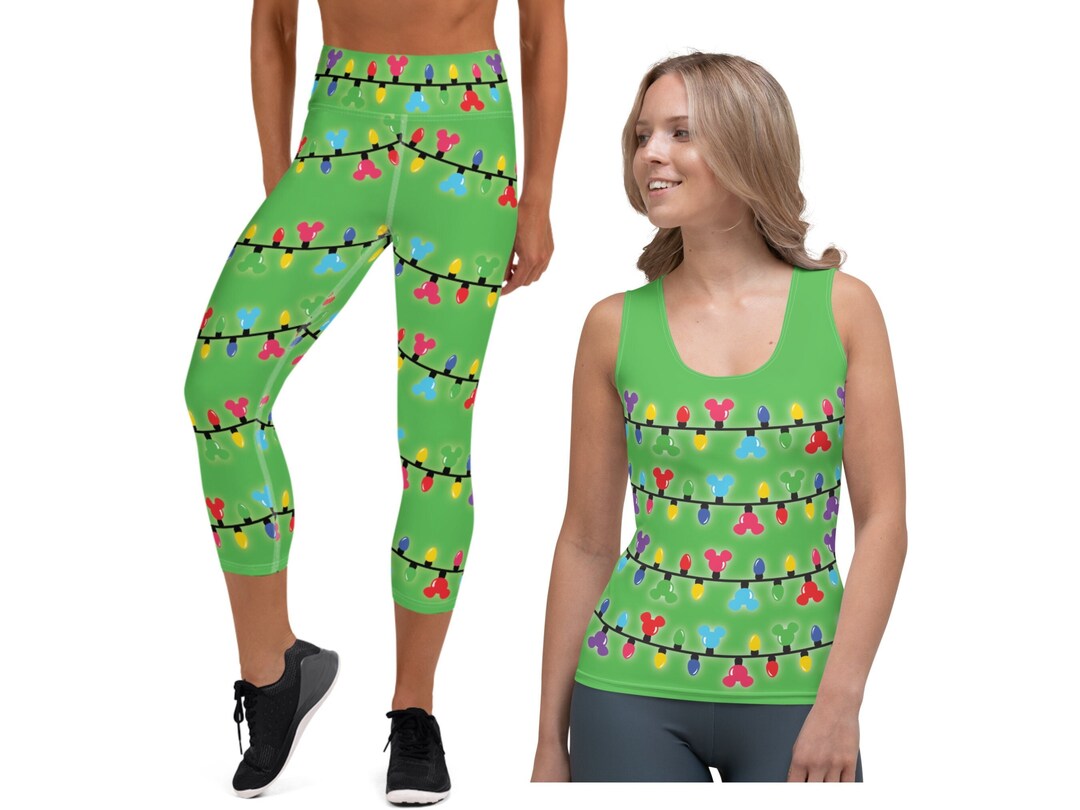 Christmas Mickey Lights Running Costume, Christmas Mickey Leggings ...