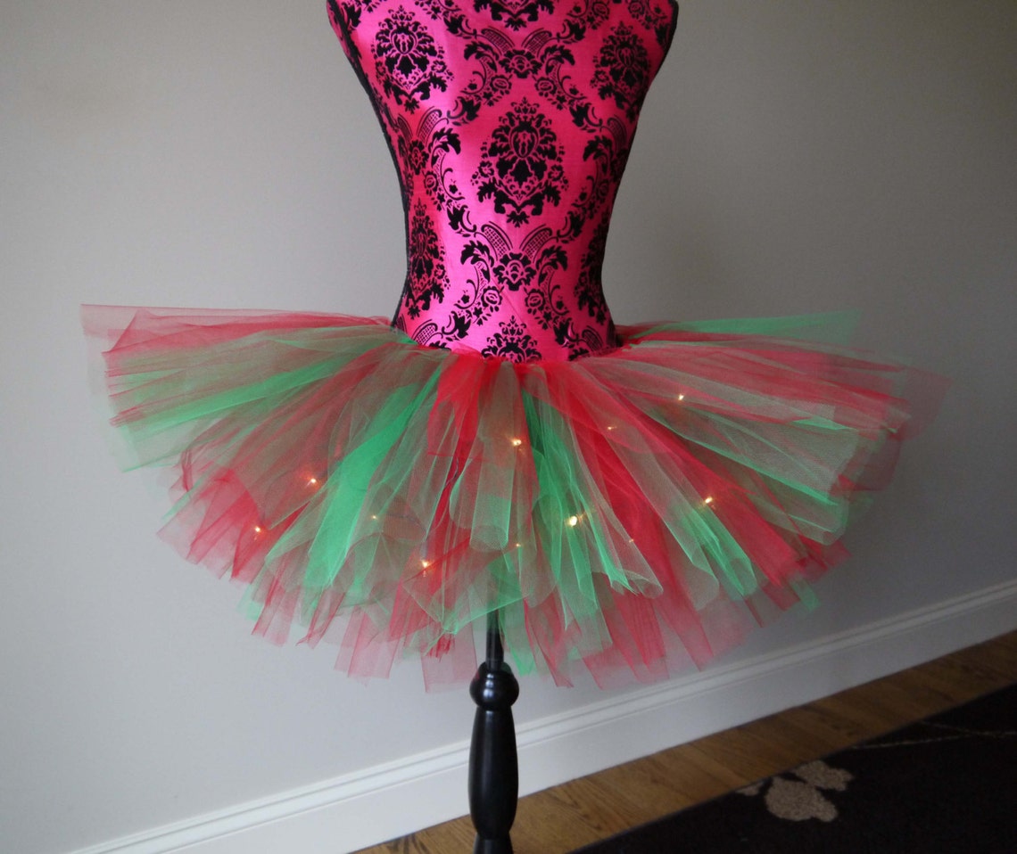Christmas Tutu, Running Tutu, Christmas Light Tutu, Green and Red Tutu ...