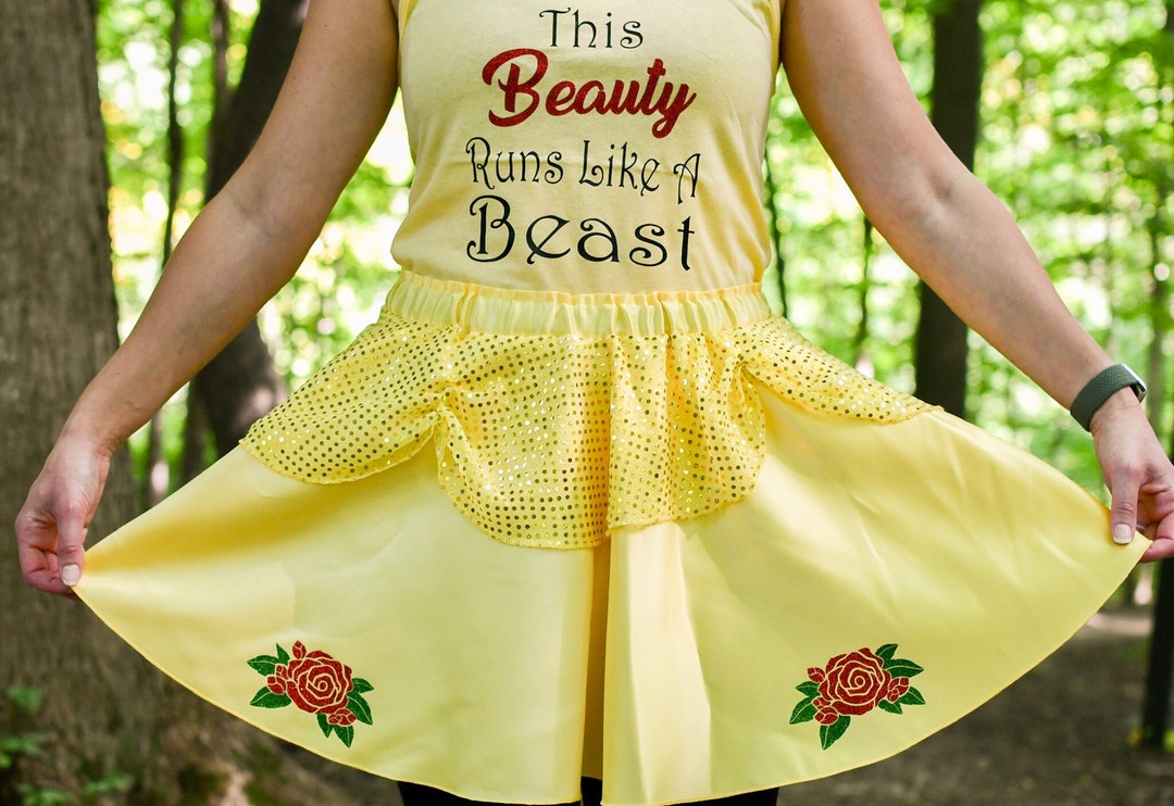 Princess Belle Royalty Skirt, Belle Running Skirt, Running Skirt ...