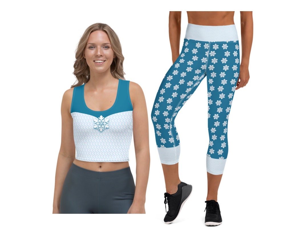 Elsa Running Costume, Elsa Frozen Leggings, Frozen Running Leggings ...