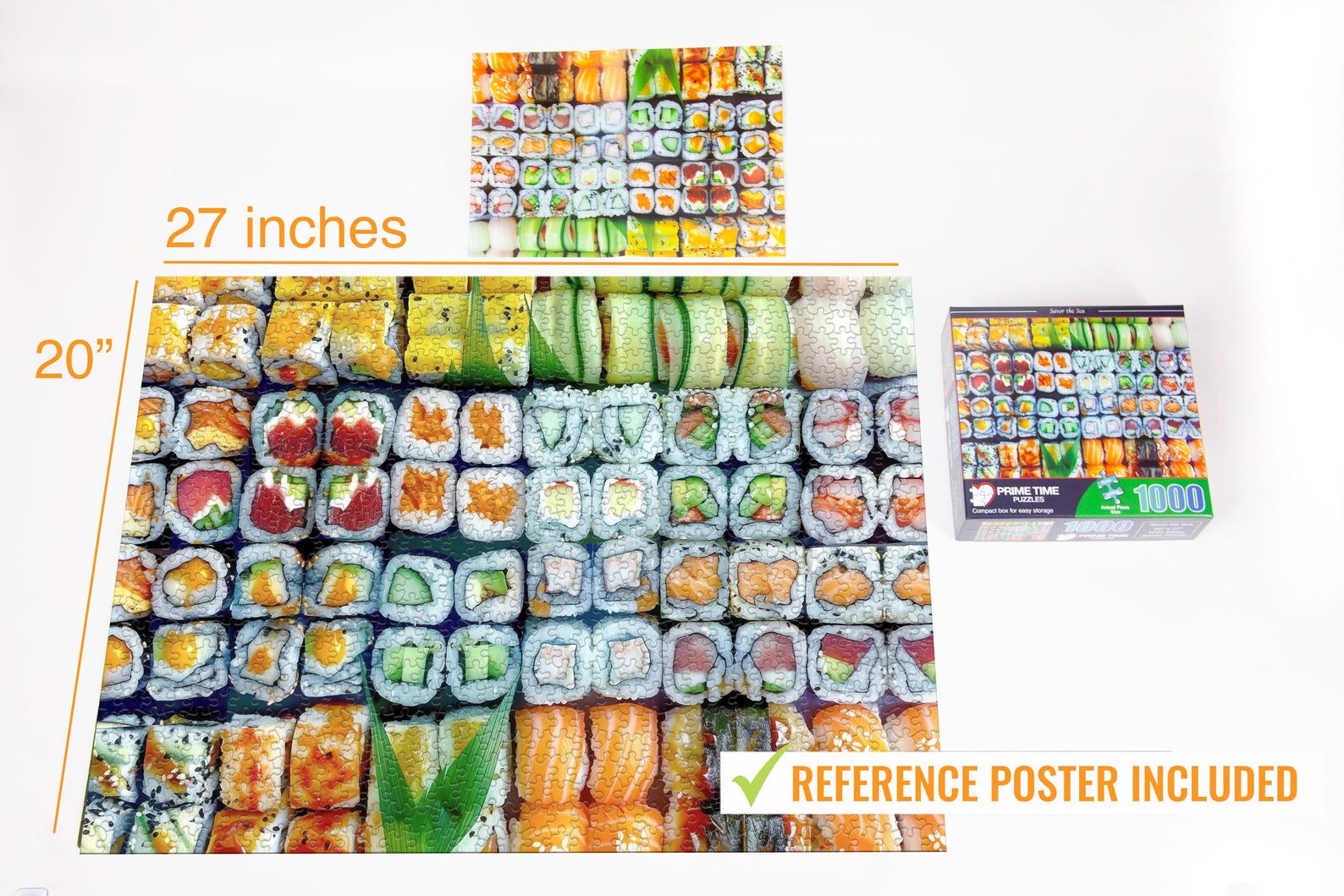 The 1000 Piece Jigsaw Puzzle for Adults - Sushi Rolls Gourmet Food ...