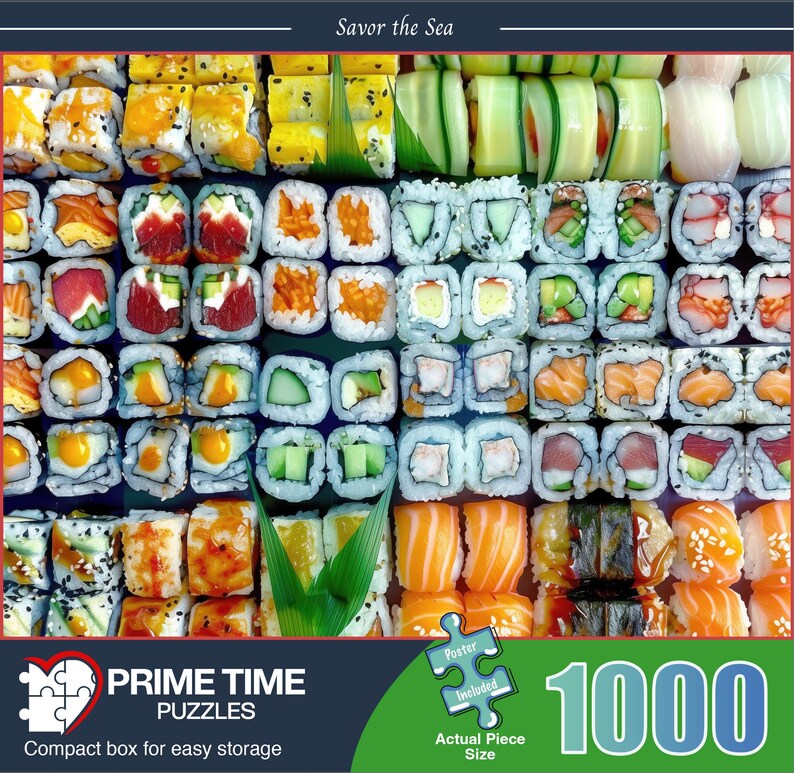 The 1000 Piece Jigsaw Puzzle for Adults Sushi Rolls Gourmet Food Savor ...