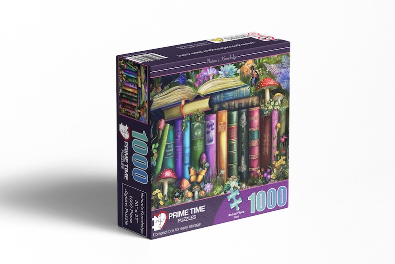 1000 Piece Jigsaw Puzzle for Adults - Wildflowers, Mushrooms and Books ...