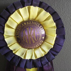 Best of Breed - Pair AKC Dog Prize Ribbons - Set of Two Vintage Award ...
