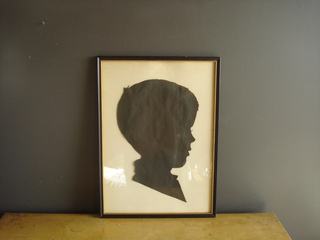 Huge Framed Silhouette - Extra Large Vintage Black, Gold Frame ...